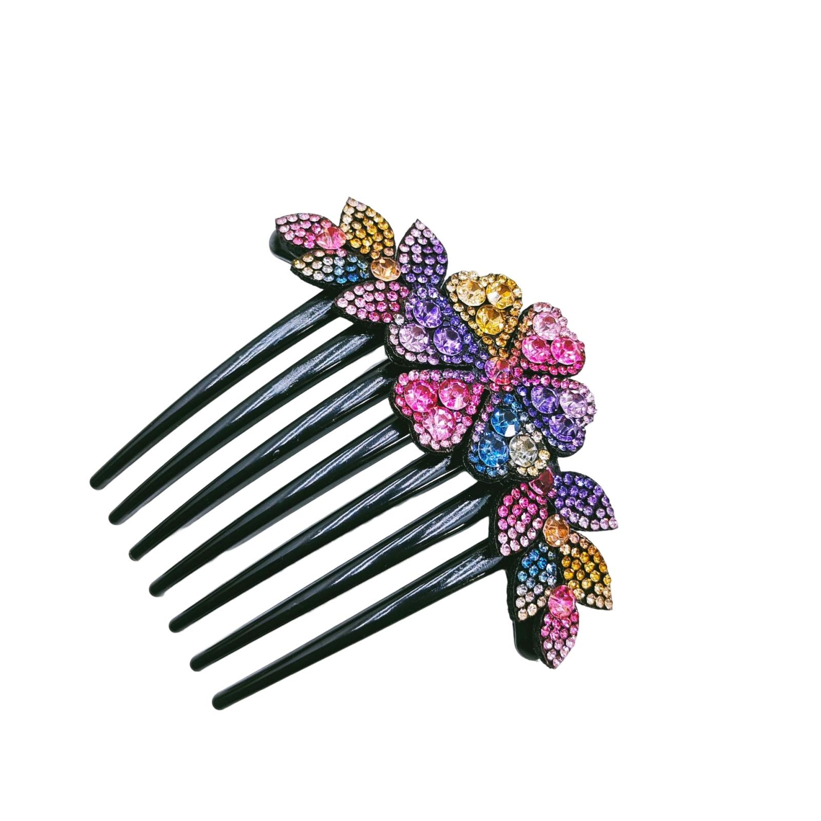 Hairpin Comb Non-slip Hair Maker Vintage Flower Rhinestone Bun Hair ...