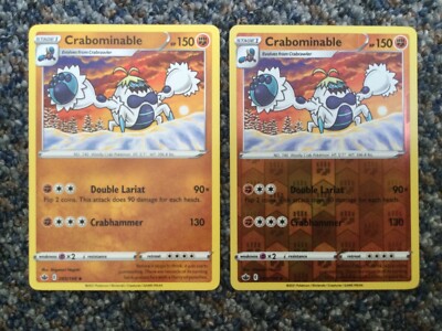 POKEMON Crabominable Reverse Holo and Common 085/198 Chilling Reign ...