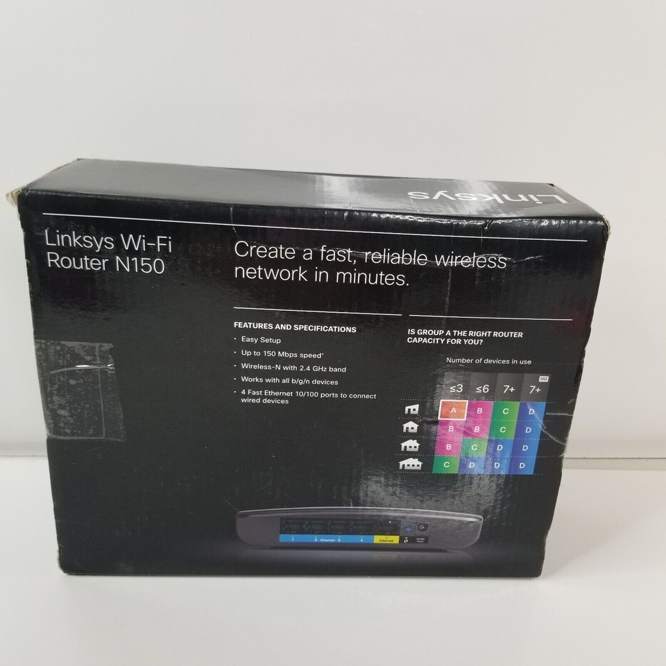 Cisco Linksys WiFi Router N150 E800 Simplicity (See full description ...