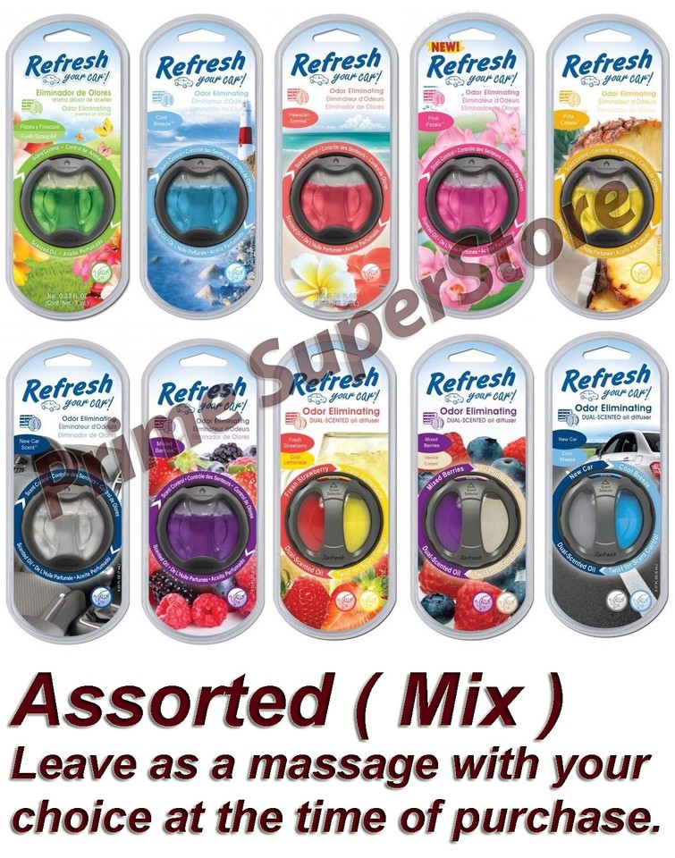 1-4 Refresh Car AC Vent Air Freshener Scent Oil Diffuser Eliminates ...