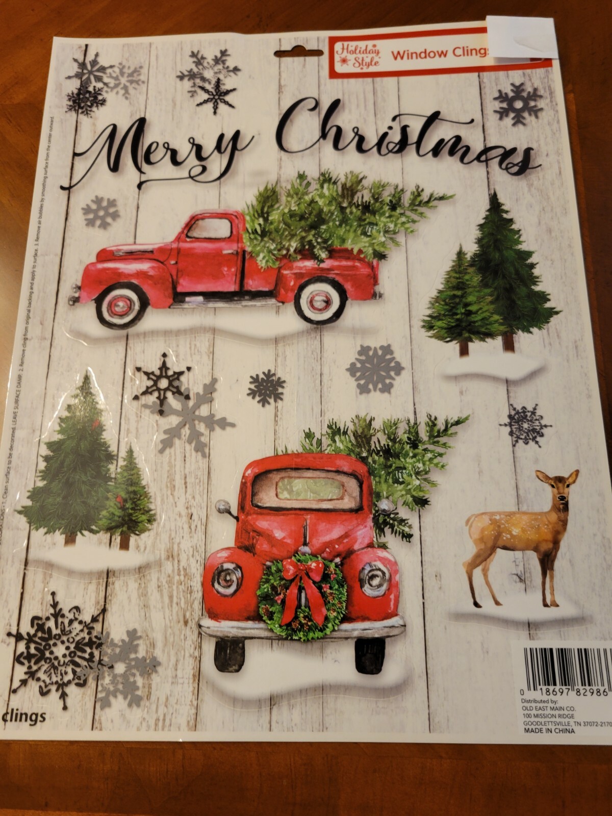 Red Truck Christmas Window Clings 16 Clings | eBay