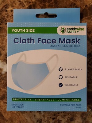 Cloth Face Masks. Youth size. Lot of 6 boxes. 5 per pack. New 💥 Total ...