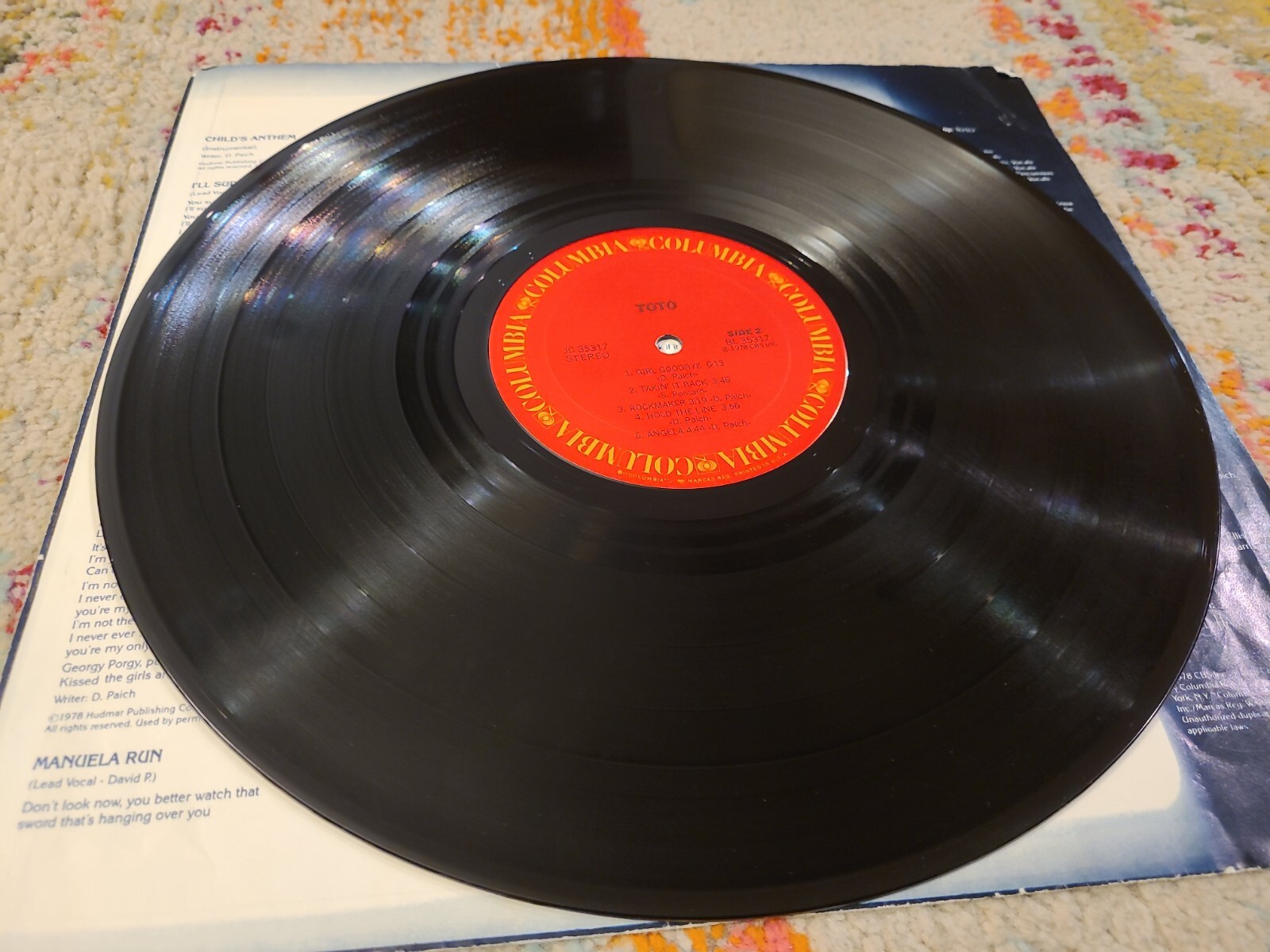 Toto Self Titled Vinyl Record LP Columbia Records JC 35317 VG+ | eBay