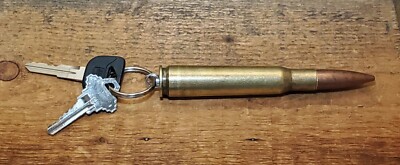 50 Caliber Bullet Key Chain - Key Fob Holder Handmade Upcycled Brass ...