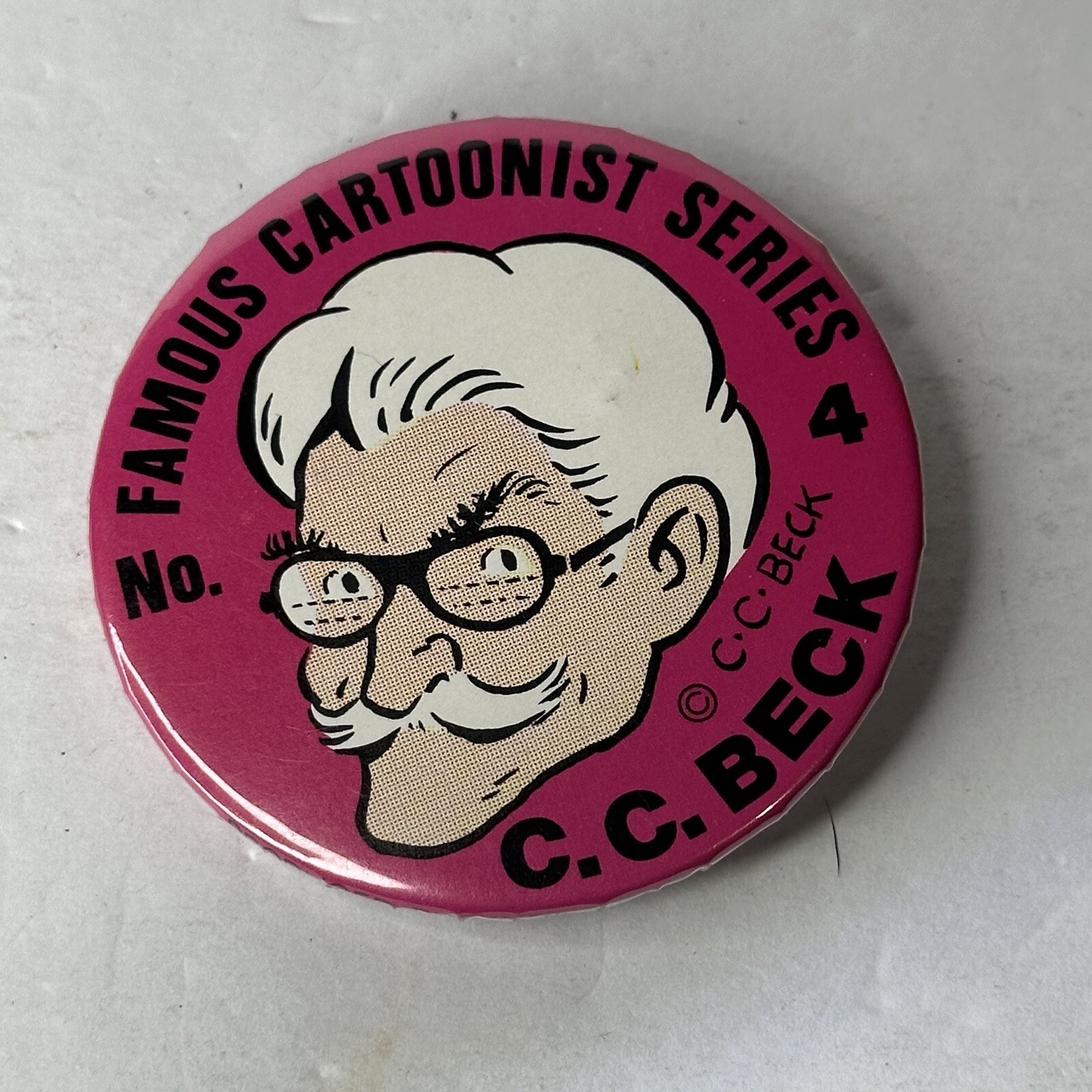 Vintage Famous Cartoonist Series 2.5" No. 4 C. C. Beck Pin Button Badge ...