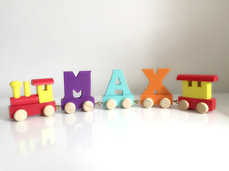 Alphabet Wooden Colourful Train letters for Personalized name as ...