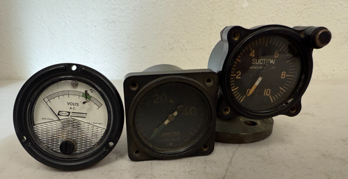 Lot of 3 Vintage Aircraft Instruments Indicators United States Gauge Co ...
