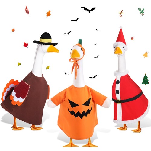 3 Set Halloween Goose Outfit Fall Christmas Lawn Porch Goose Cloth ...