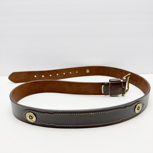 Remington Shotgun Studded Dark Brown Leather Mens Belt Size 2XL 46-48 ...