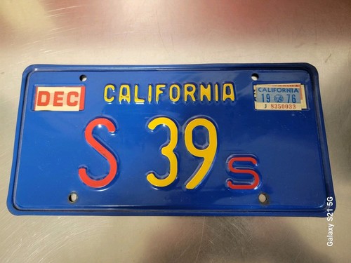 Vtg ~ CALIFORNIA ~ Licence Plate ~ 39th Dist ~ Senator ~ DEC 76' tag ...