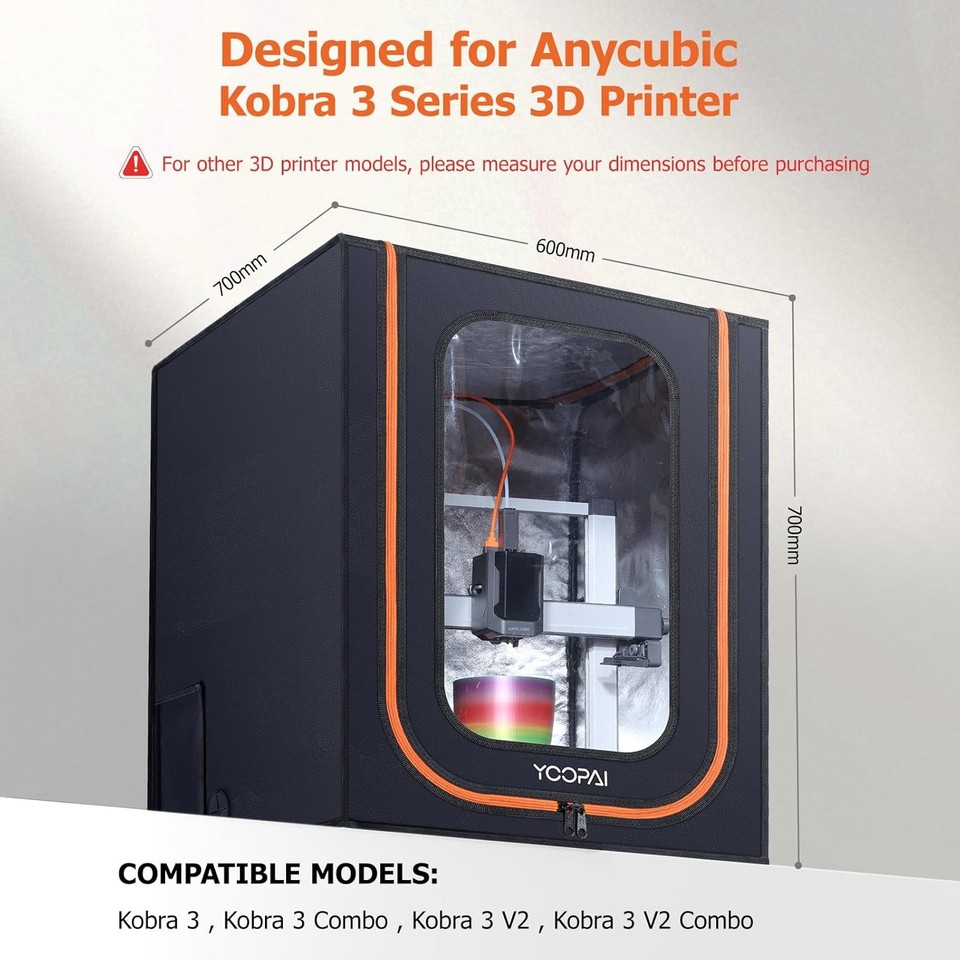 3D Printer Enclosure with LED Light, Premium Dustproof Tent Constant ...