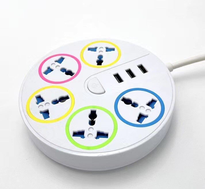 6 Way Extension Lead 1.5m Switched Socket Power with 6 USB Port UK ...