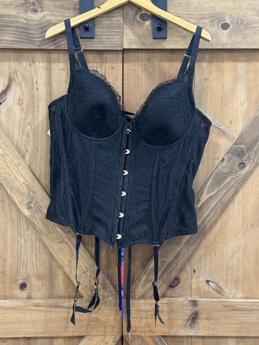 Savage X Fenty Floral Black Caviar Lace Corset Lingerie Women's Size 3X ...