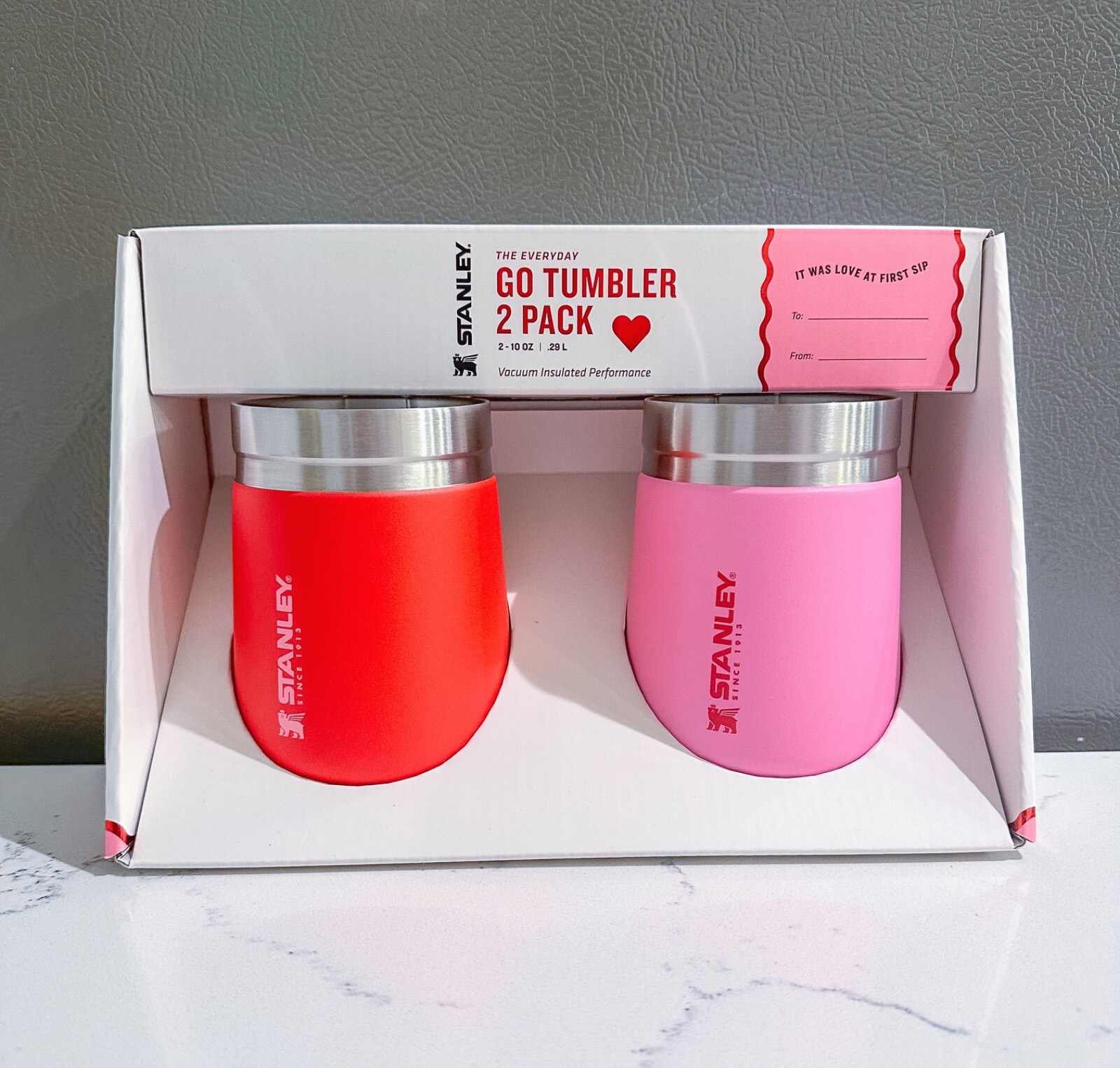 STANLEY / TARGET Valentine's Day Red & Pink GO TUMBLER 2 PACK 10 OZ NEW ...