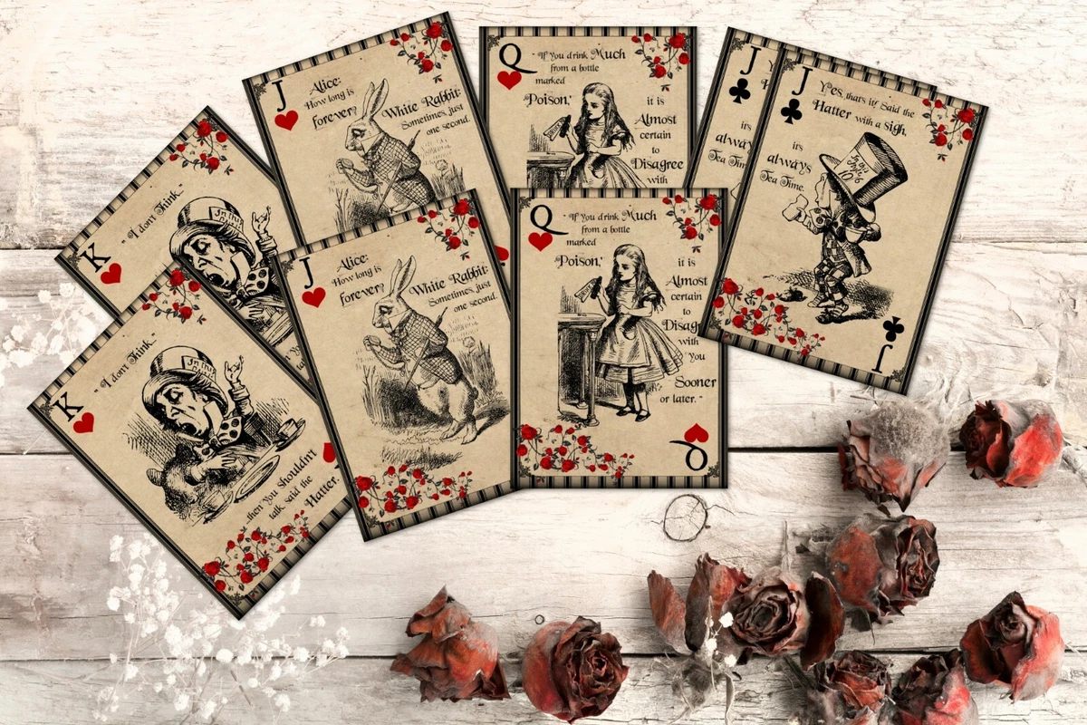 Vintage Alice In Wonderland Playing Cards