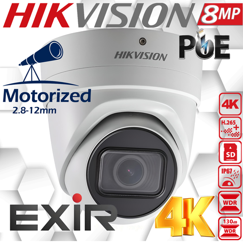 HIKVISION 4k Motorized CCTV IP Network Camera 8MP EXIR Night Vision ...