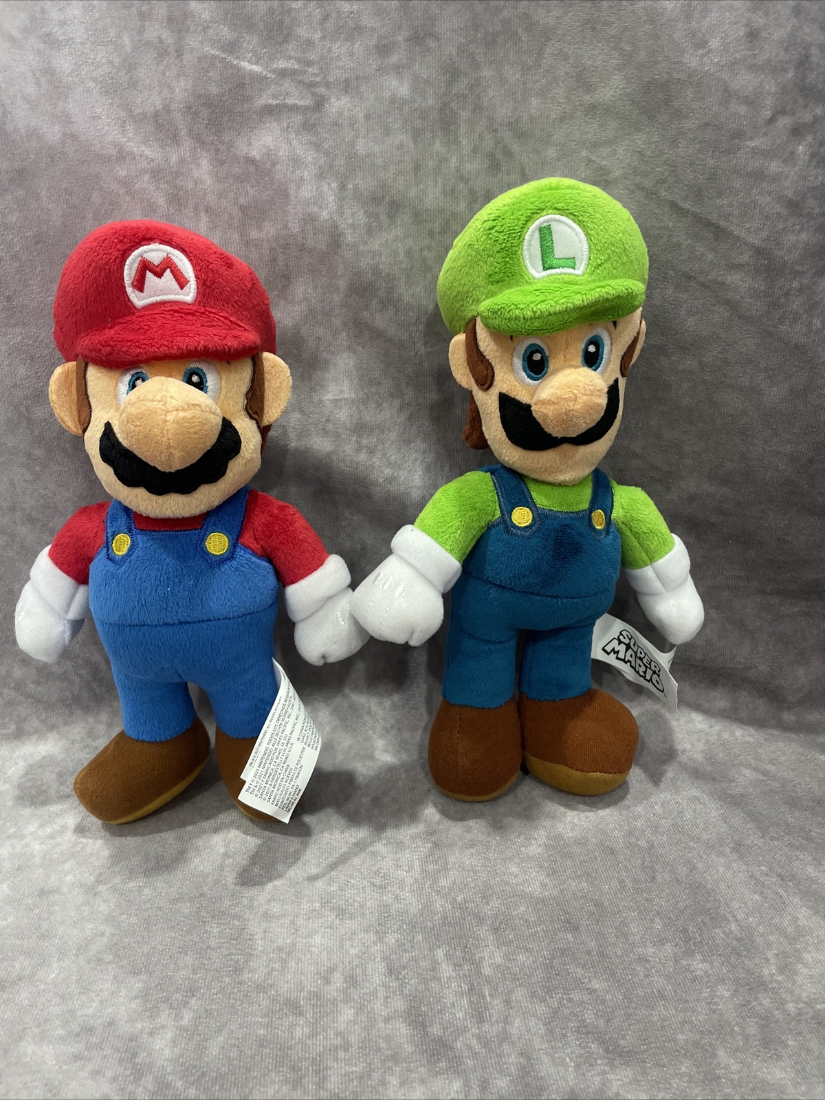 Nintendo's Super Mario (10" tall) and Luigi (10" tall) Plush Stuffed ...