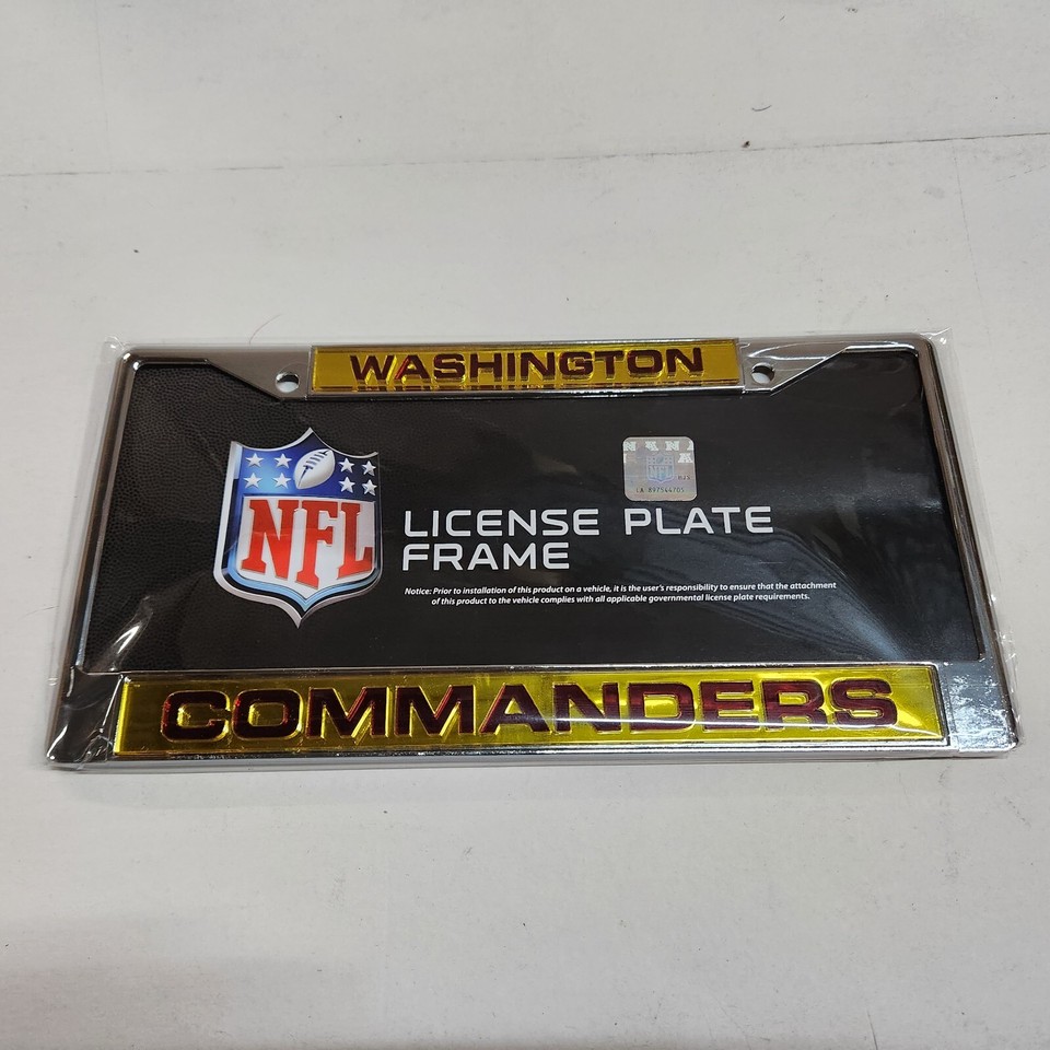 Washington Commanders NFL License Plate Frame Yellow w/ Red Letters | eBay