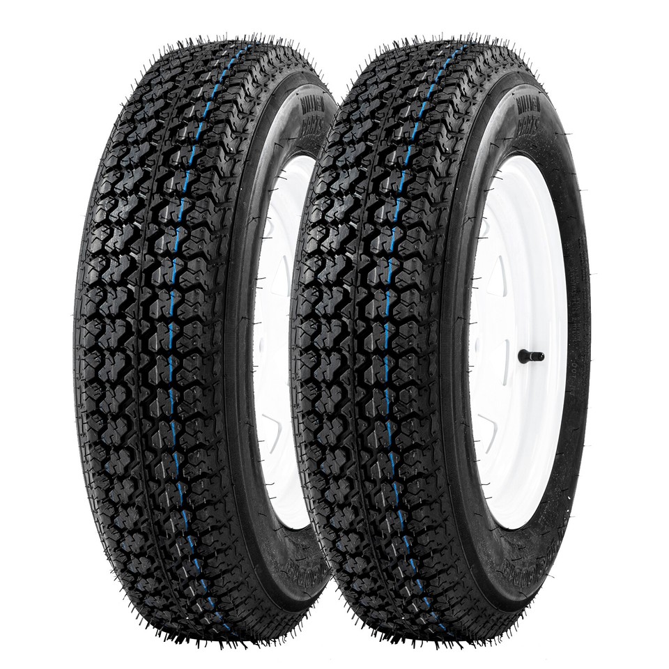 2pcs Trailer Tires And Rims ST175/80D13 175/80 13 LRC 5 Lug White Spoke ...