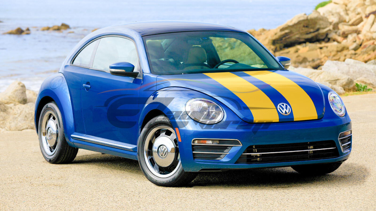 Matte Color Racing Stripes Vinyl Wrap Decal For Volkswagen Beetle 25FT ...