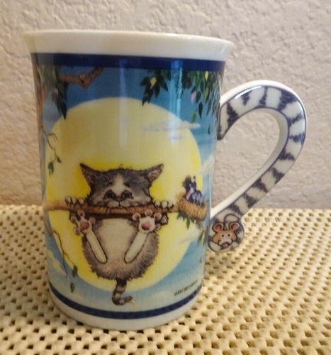 DANBURY MINT Comical Cat Mugs Gary Patterson "HANG IN THERE" VGUC NO ...