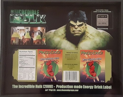INCREDIBLE HULK 2008 movie prop Pingo Doce label MARVEL COA | eBay
