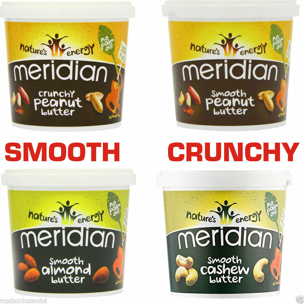 Meridian 1KG Tub Peanut Butter, Cashew, Almond *Vegan 100% Nuts, No ...