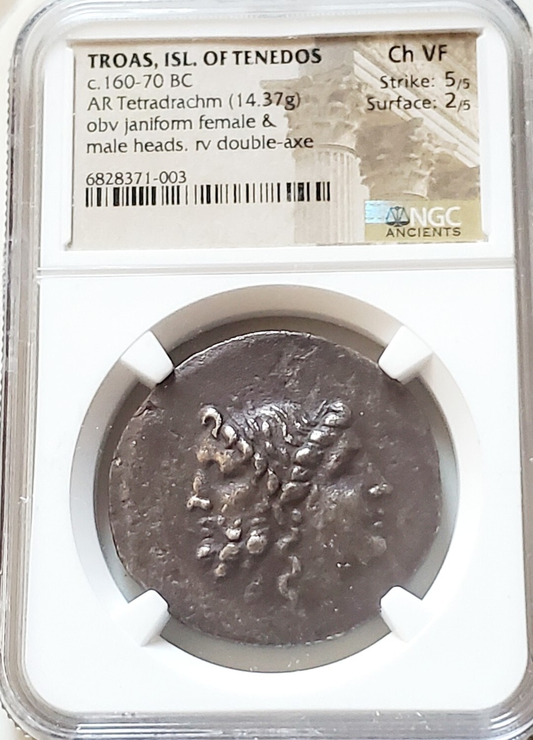 Troas Isl Of Tenedos Janiform Head Tetradrachm NGC CH VF Ancient Coin ...