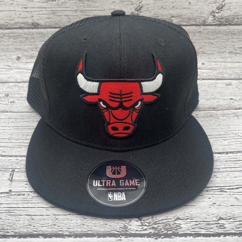 NBA Chicago Bulls Ultra Game Snapback Adjustable Trucker Hat Cap Black ...
