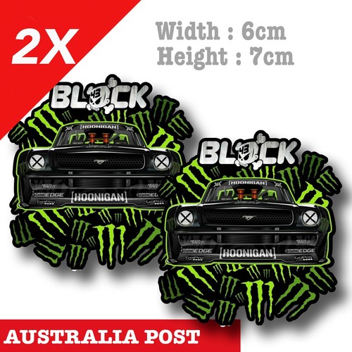 Ken Block 43 Skull Hoonigan Mustang Monster energy Drink x2 Sticker ...