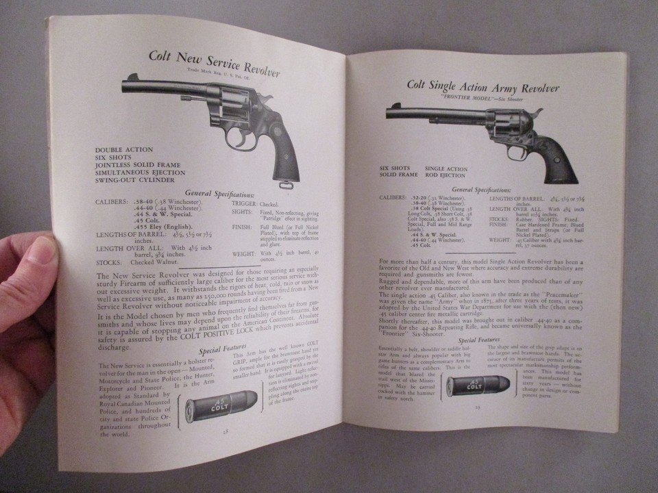 Colt Fire Arms CATALOG - 1930 ~ w/Price List; revolvers, pistols ...