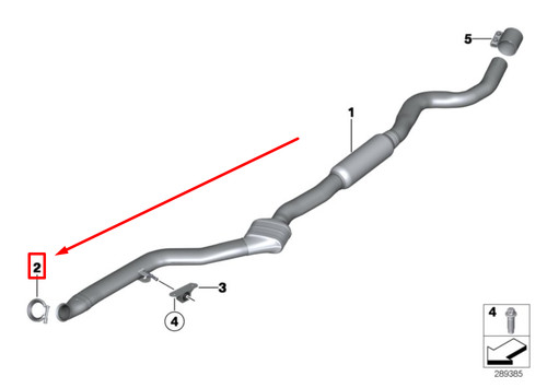 NEW BMW 3 F30, F80 EXHAUST MUFFLER CLAMP 18307628660 7628660 ORIGINAL ...