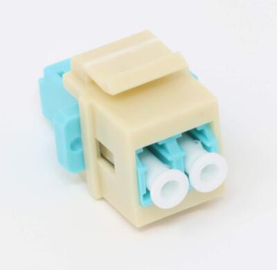 RiteAV Fiber Optic Keystone Coupler Jack LC Duplex Multimode 10GB Ivory ...