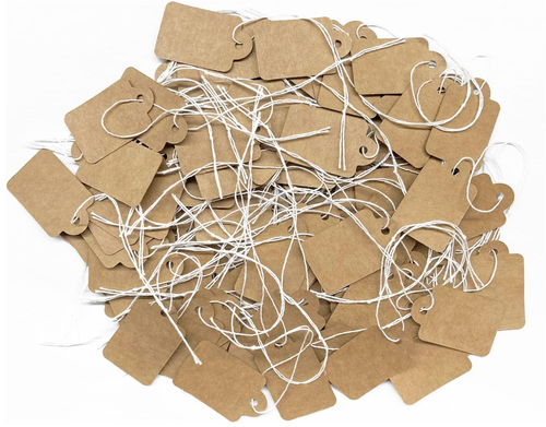 200Pcs Kraft Paper Price Tags with String, 1.38x0.87 Inches Writable ...