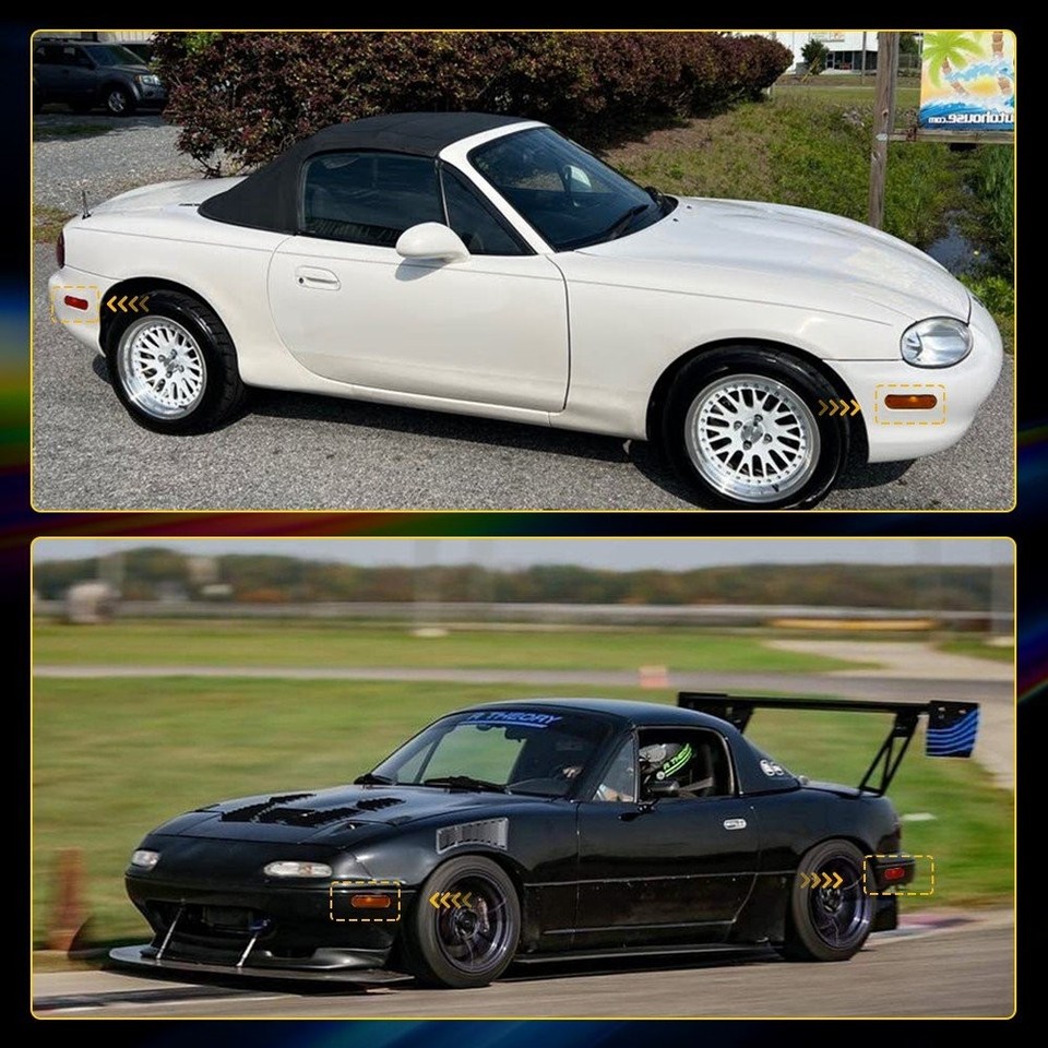 2-8PC Front Rear Side Marker Parking Lights Housing For 1990-05 Mazda ...