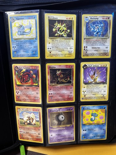 Pokemon WOTC Binder 155 Cards Plus Tazos ,holos , Team Rocket , Jungle ...