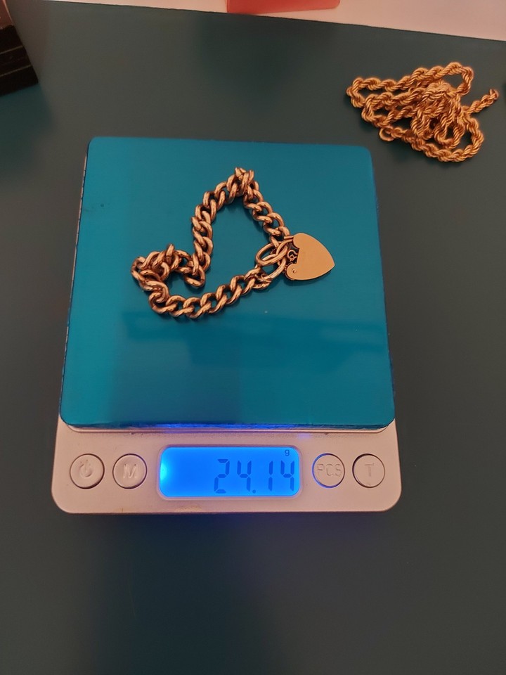 9ct Gold Heart Crub Bracelet 375 london Hallmarked, 24.14grams Heart ...