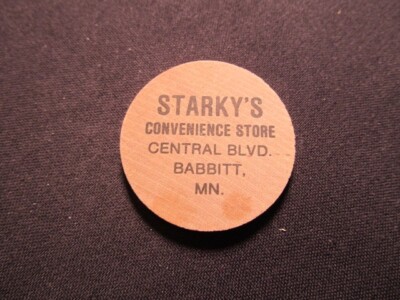 Babbitt, Minnesota Wooden Nickel Token - Starky's Convenience Store ...