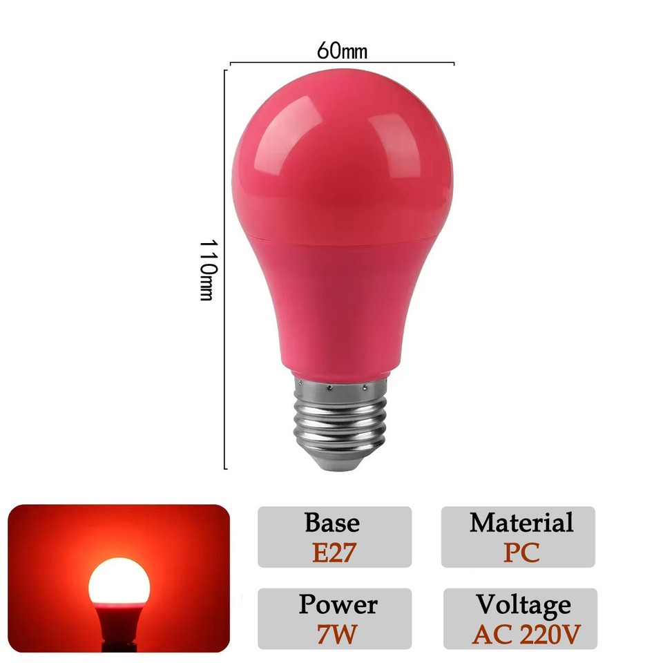 E27 Screw LED Light Bulbs SMD 2835 A60 7W Plastic PC Bulb for Stage Bar ...