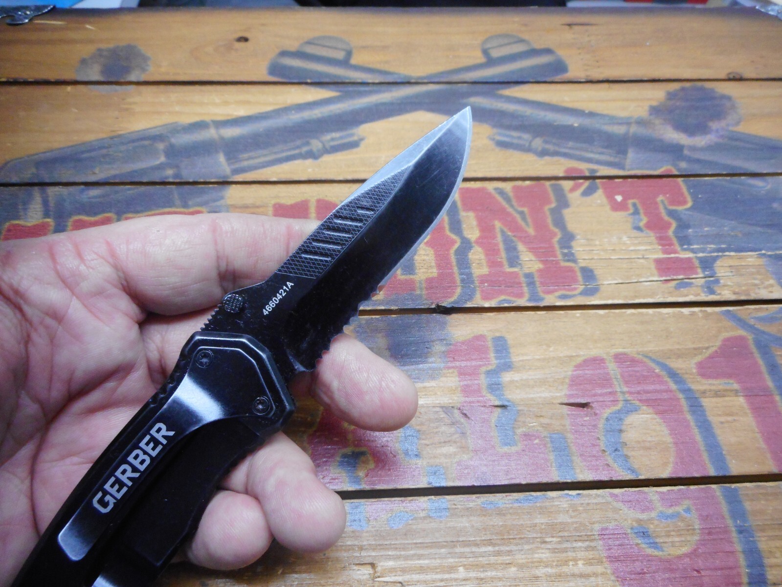 Gerber Swagger Pocket Knife Frame Lock Combo Edge Blade | eBay