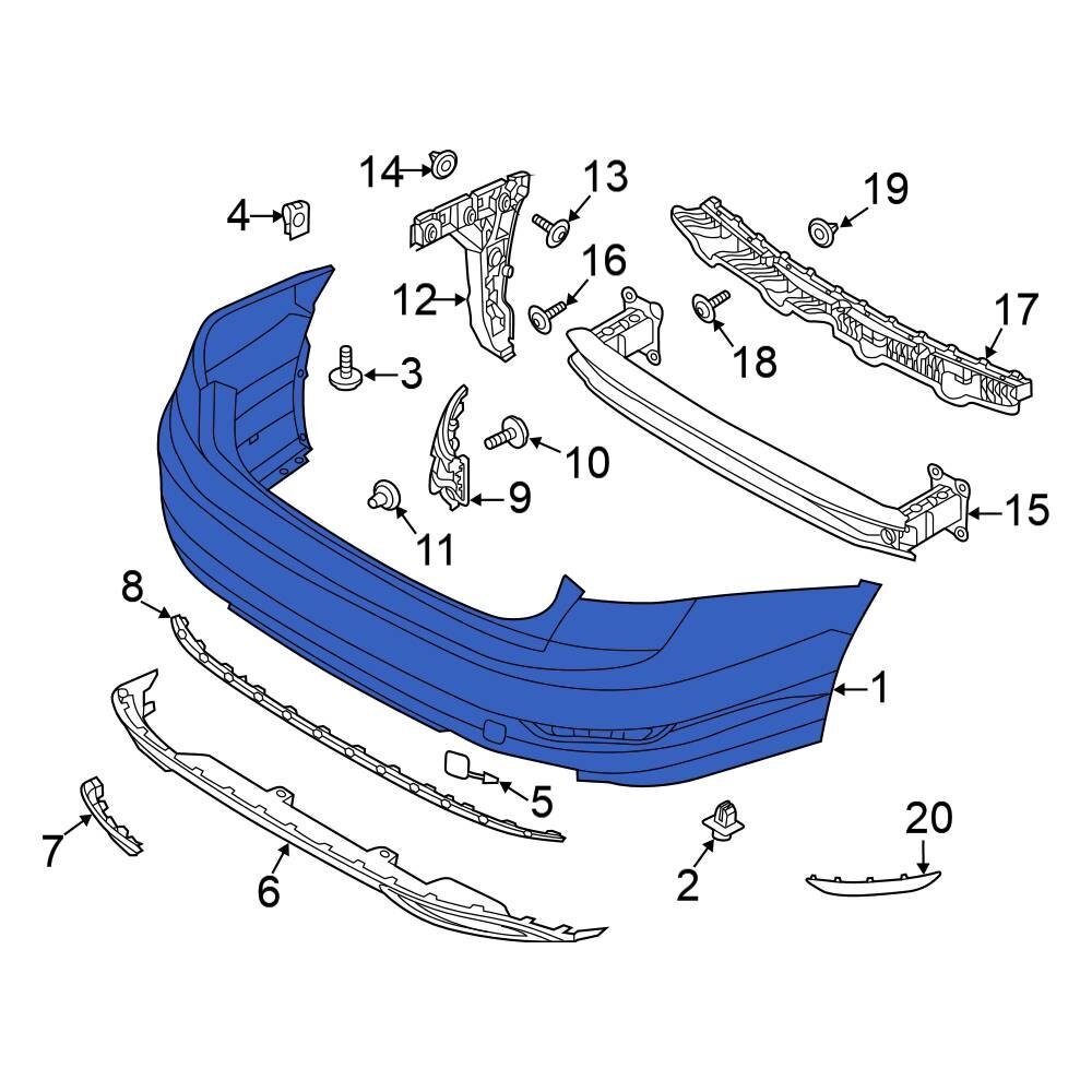 Vw1100222 Replacement Rear Bumper Cover Fits 2019-2020 Volkswagen Jetta ...