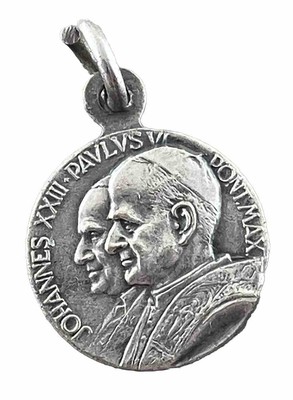 Vintage Catholic Pope Johannes XXIII, Pope Paulus VI Religious Medal ...