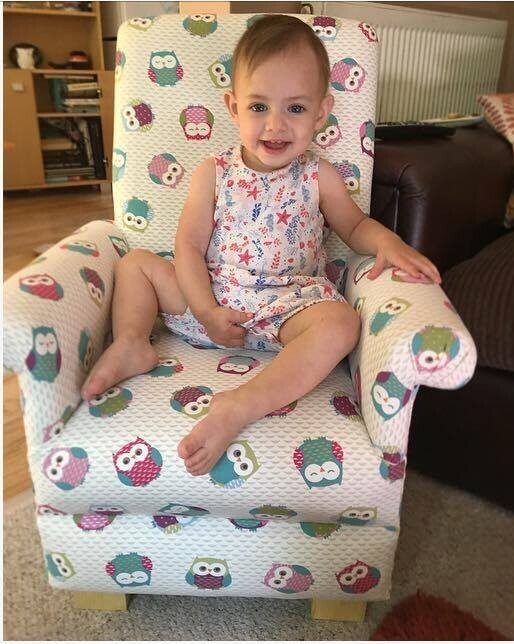 Fryetts Woodland Animals Fabric Kids Chair Fox Owl Child Nursery ...