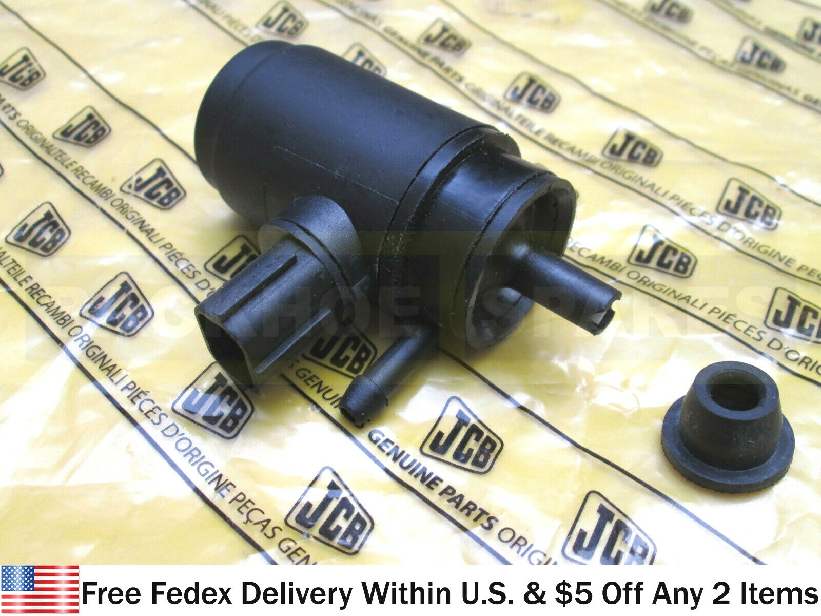 JCB PARTS - GENUINE JCB WASH PUMP TWIN MOTOR 12V (PART NO. 714/20600 ...