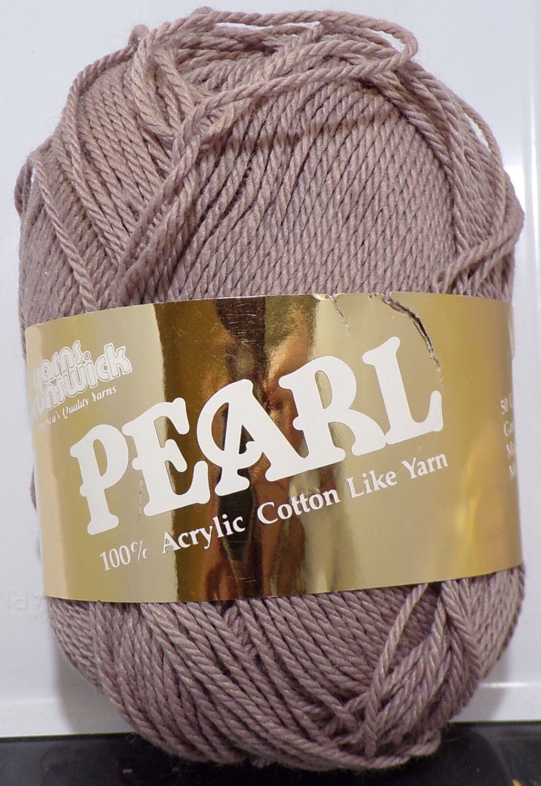 Yarns Brunswick 'Pearl'; Khaki, 100% Acrylic "Cotton Like" 1 Full Skein ...