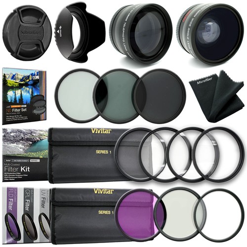 52MM Wide Angle Lens + Close Up + UV CPL FLD Filter Kit for Nikon 18 ...