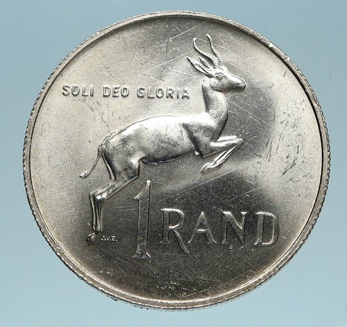 1967 SOUTH AFRICA Dr. Hendrik Frensch Verwoerd OLD Silver 1 Rand Coin ...