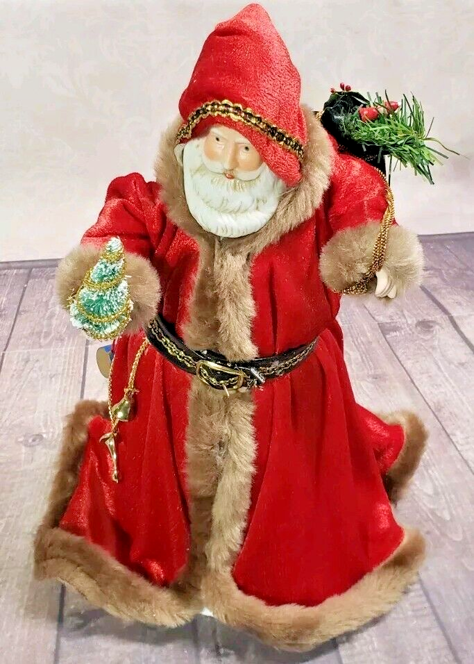 13" 🎅 Santa Figure Christmas Tree Topper Star Santa Claus Old World ...