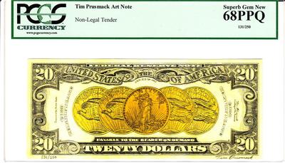 TIM PRUSMACK MONEY ART $20 GOLD COINS PCGS SUPERB GEM NEW 68PPQ ...