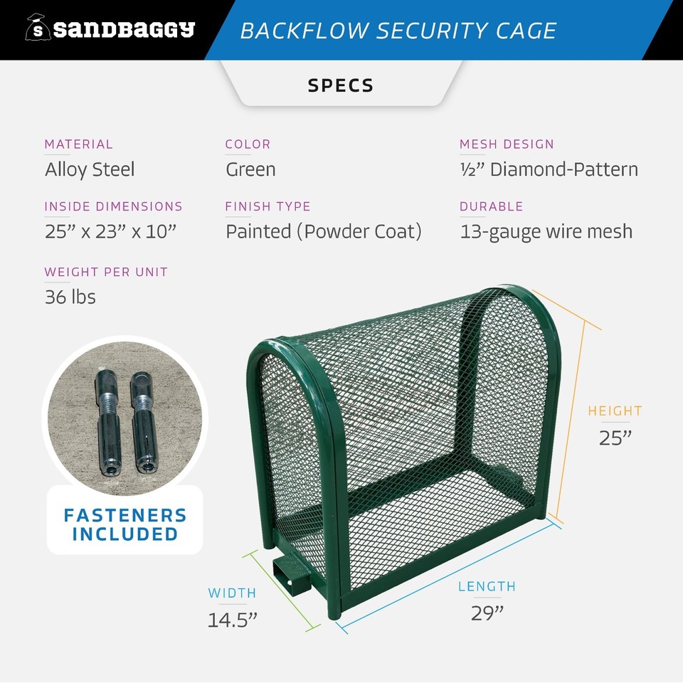 Sandbaggy Durable Backflow Security Cage – Backflow Preventer Enclosure ...